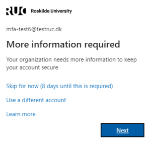 mfa.ruc.dk – Multifactor authentication at Roskilde University